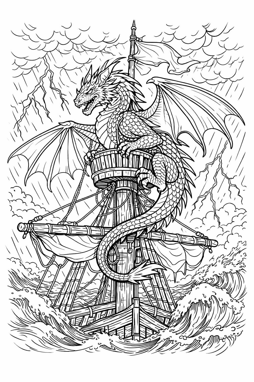 50 Mandala-style Dragons Coloring Book for Kids and Adults (printable ...