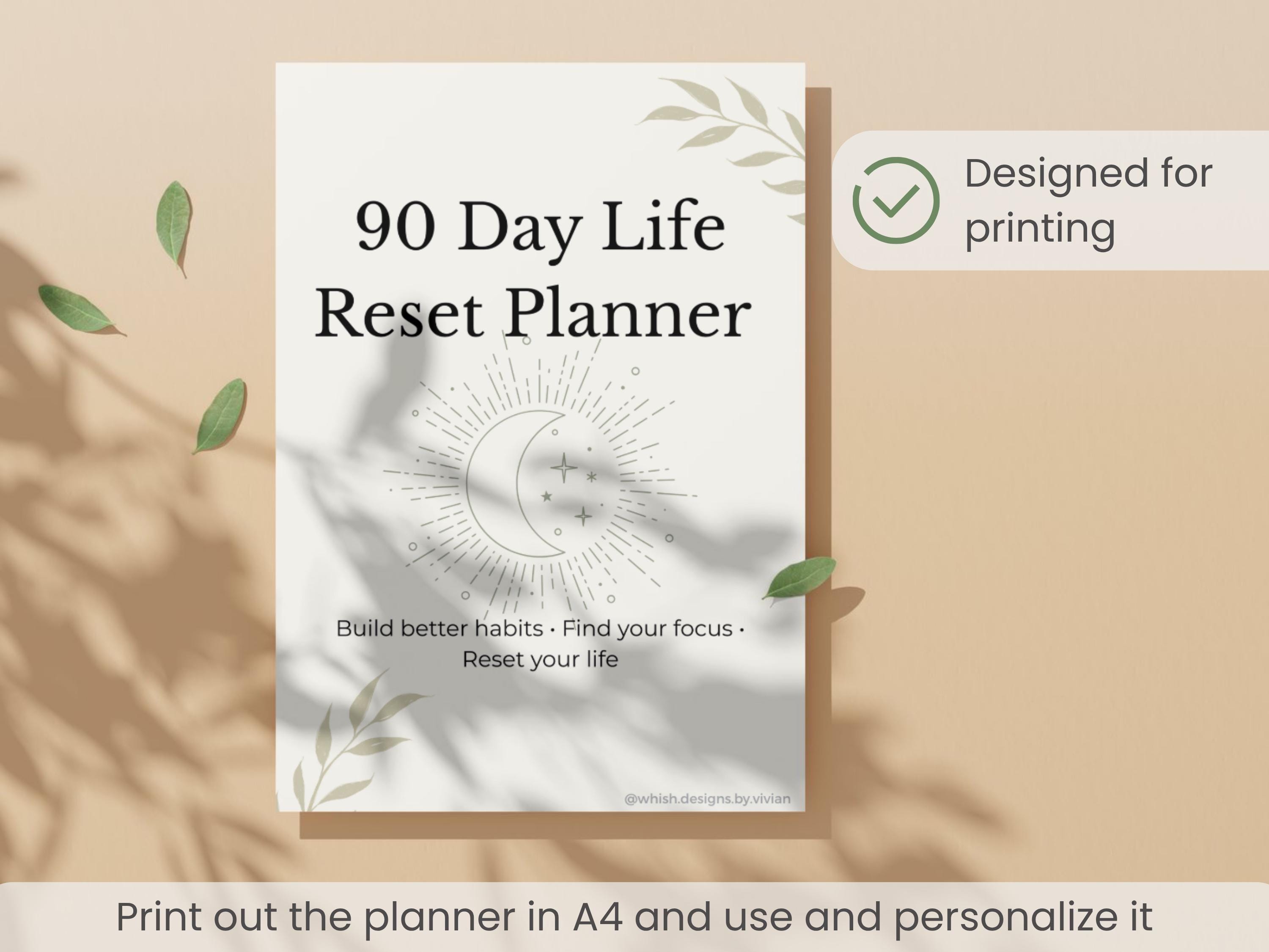 90 Day Reset Planner Printable | Habit Tracker, Goal Setting & Self ...