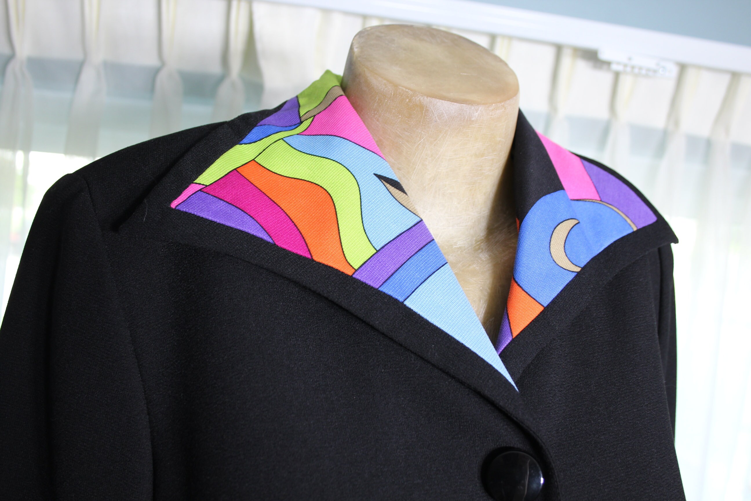 80s Does 60s MOD COAT DRESS Depeche Mode Vintage 2 Black Dress Psyche ...