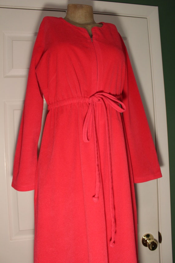 Vintage VANITY FAIR Hot Pink ROBE Med Velour Feel Dress Style | Etsy