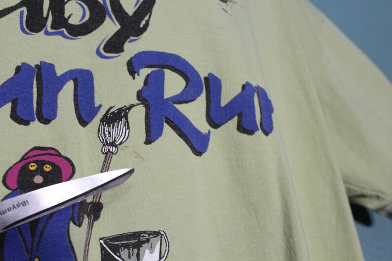 TAR BABY Fun Run 1997 Vintage T Shirt 2XL Pea Green Eatonton Ga ...