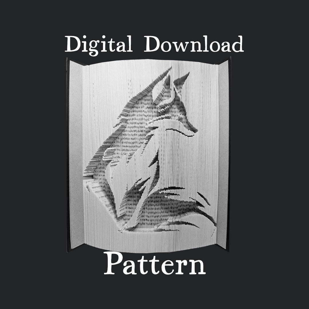 Fox Pattern | Cut and Fold Book Art Template | Digital Download - Etsy