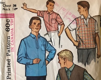 1960s Shirt Pattern - Etsy