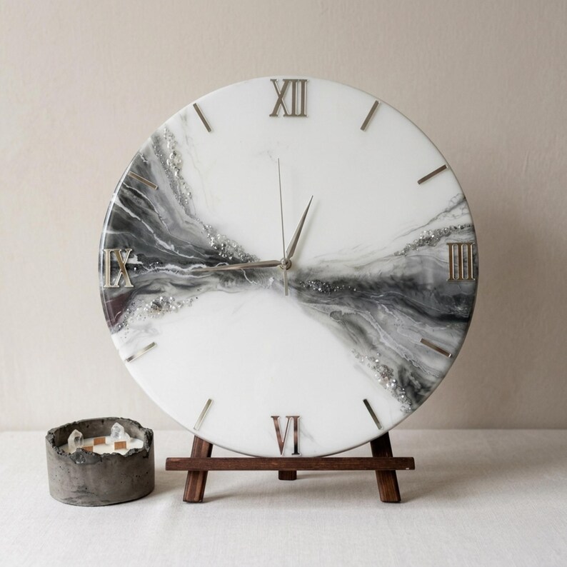 Custom Epoxy Resin Wall Clock, Resin Wall Clock, Large Wall Clock ...