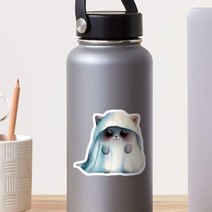 Little Cuties - Ghost Kitty Sticker by C. Autumn Trapp 3"x3"vinyl Decal ...