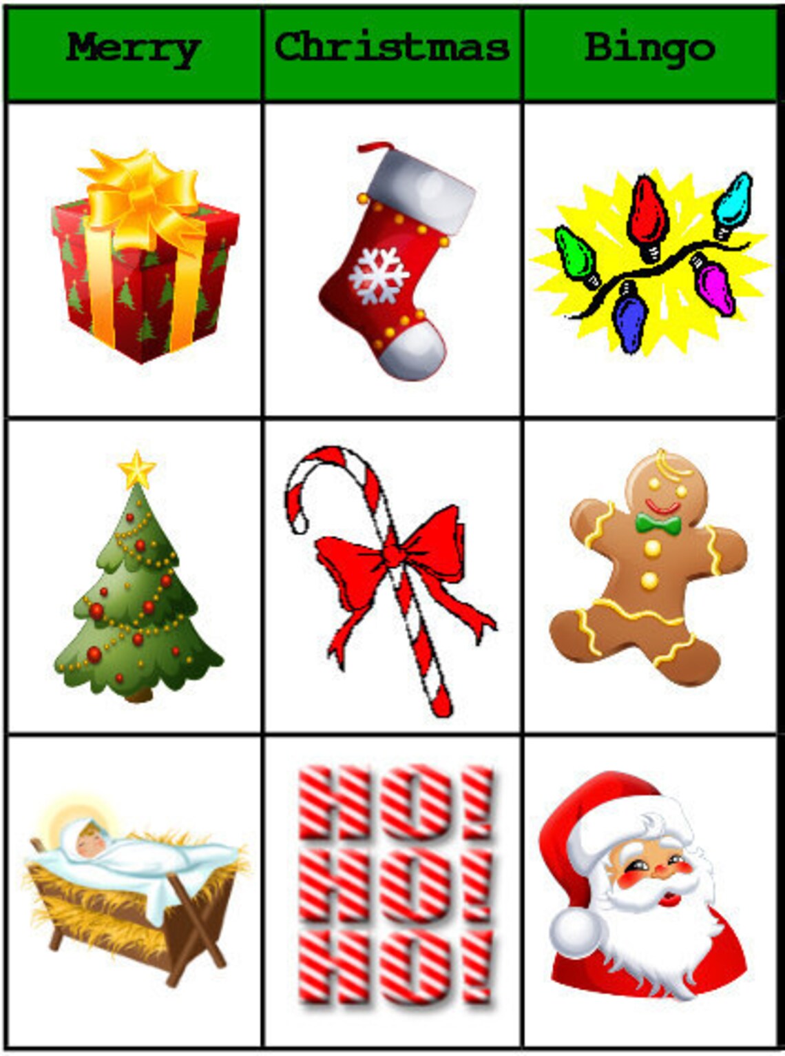 Printable Christmas Bingo - Different Game Boards for All Levels - 49 ...