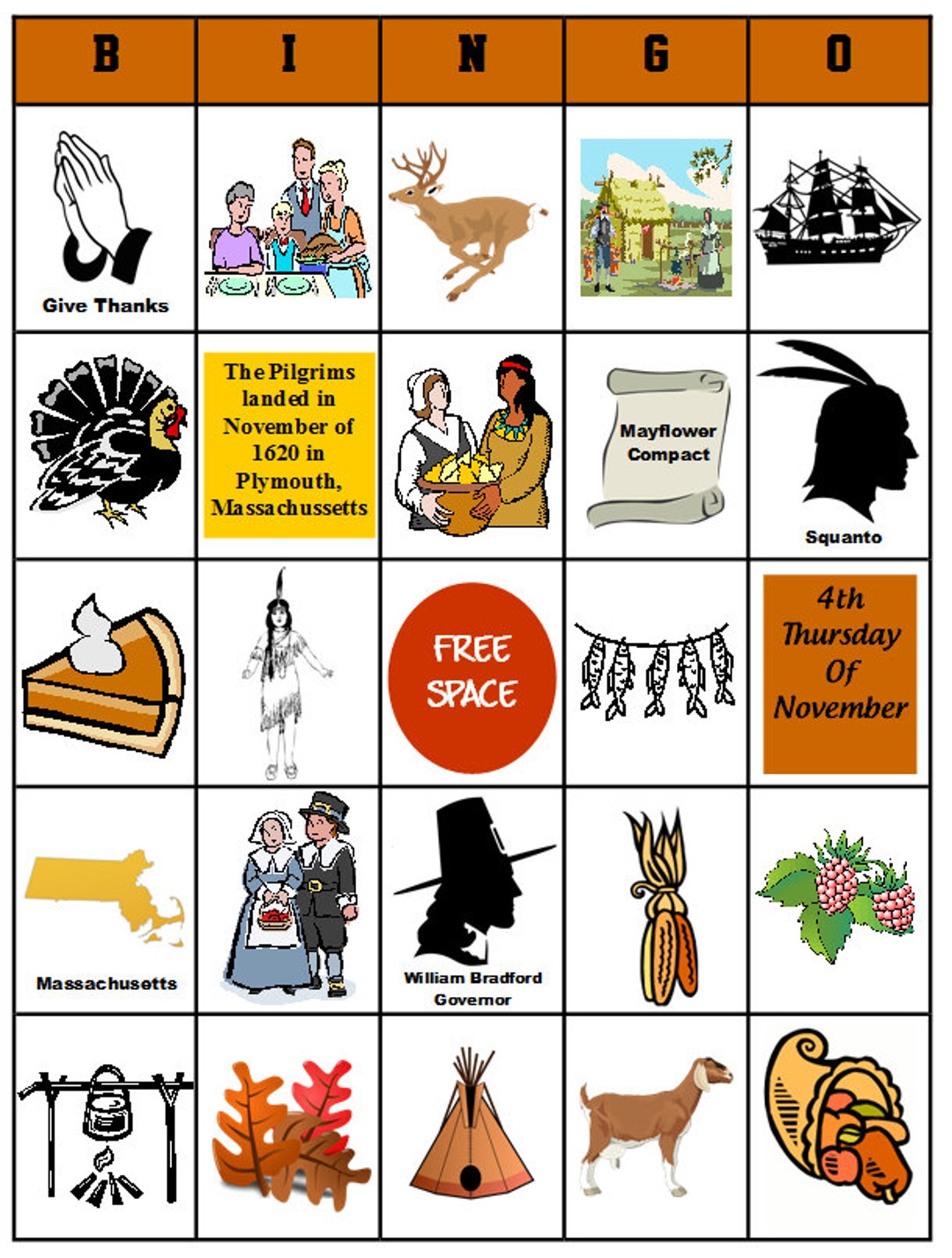 Thankgiving Bingo - 15 Cards - Give Thanks Version - PDF File - Etsy