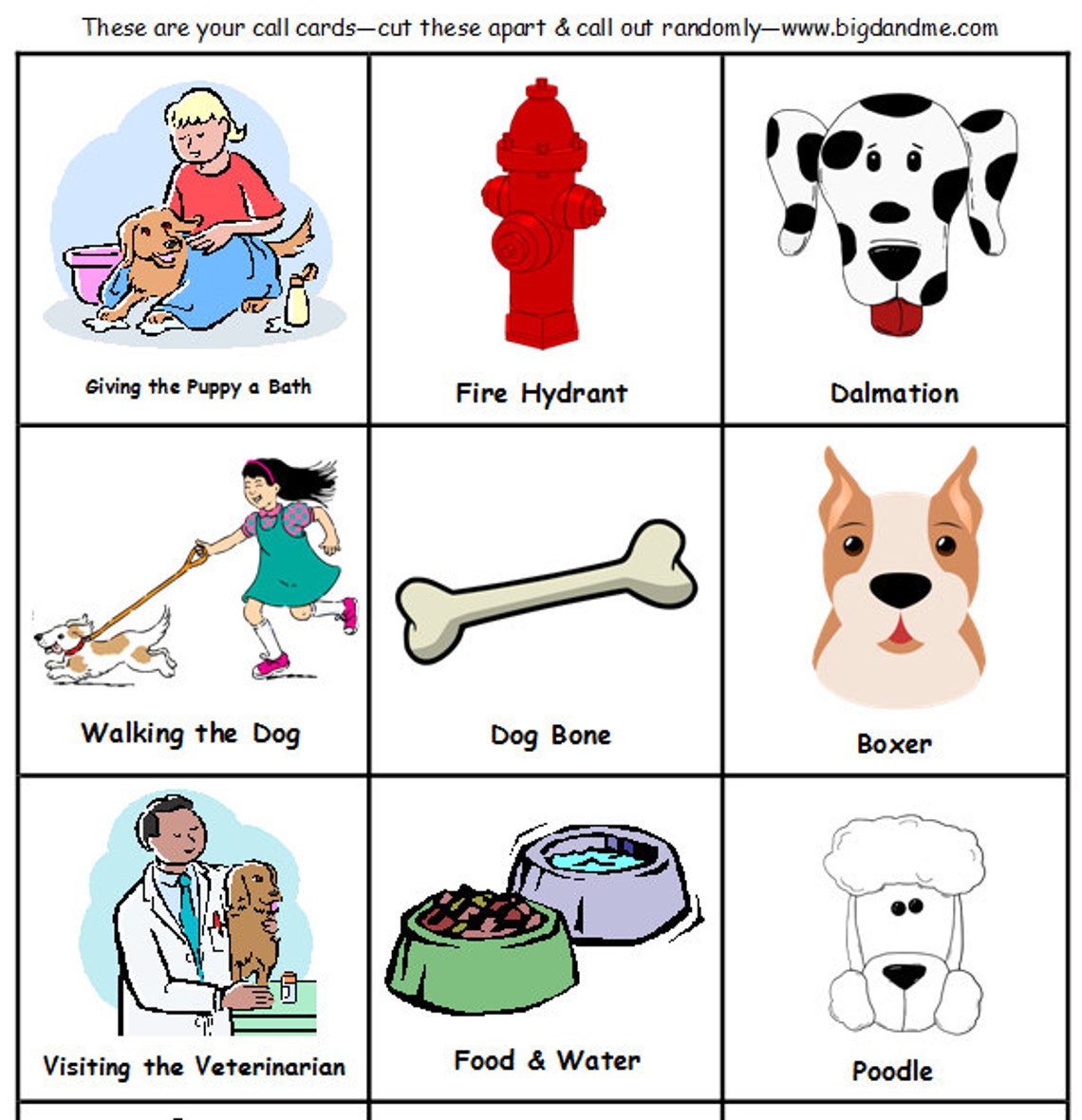 Puppy / Dog Bingo - Printable - 17 Boards - Perfect for a Birthday ...