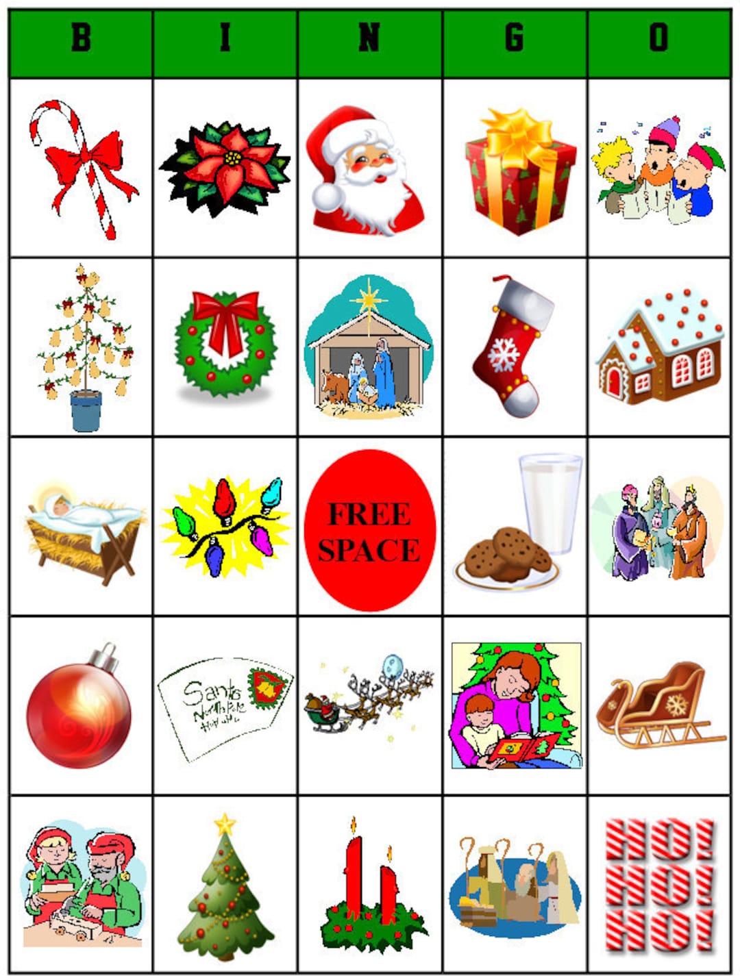 Printable Christmas Bingo - Different Game Boards for All Levels - 49 ...