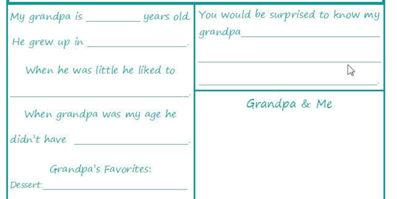 All About Grandpa - A Children's Interview - Printable - INSTANT ...