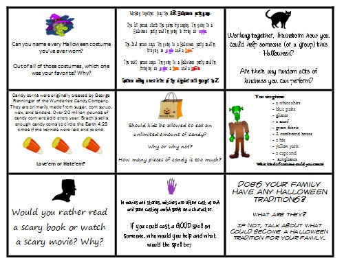 Halloween Jokes & Conversation Cards - Printable - INSTANT DOWNLOAD - Etsy