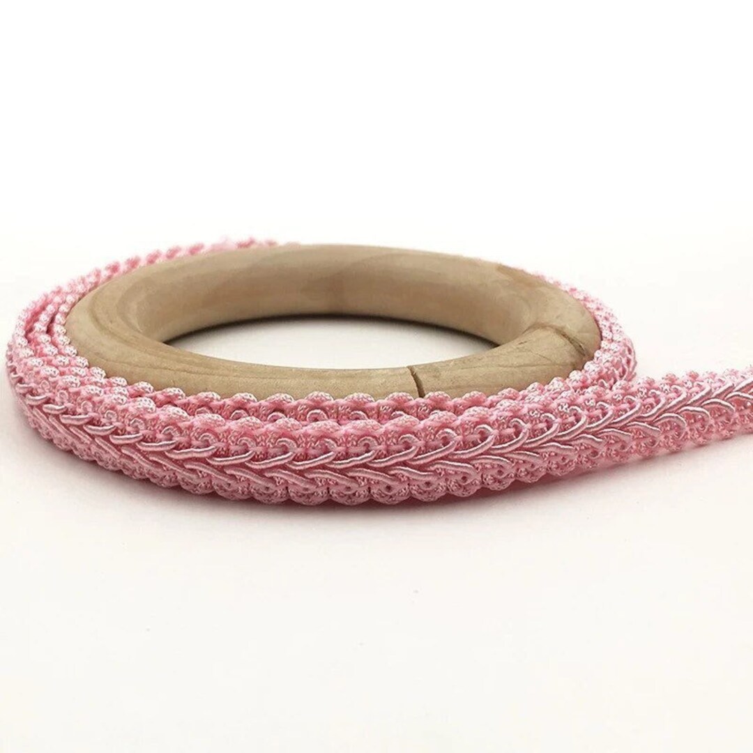 1 YARD - Baby Pink Braided Cotton Trim Decorative Gimp Braided Curve ...