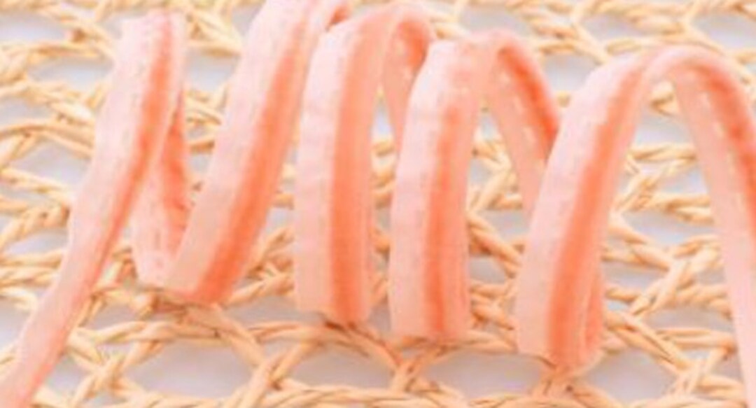 1 YARD — Light Peach Salmon Bias Velvet Binding Tape, Textile Cord Edge ...