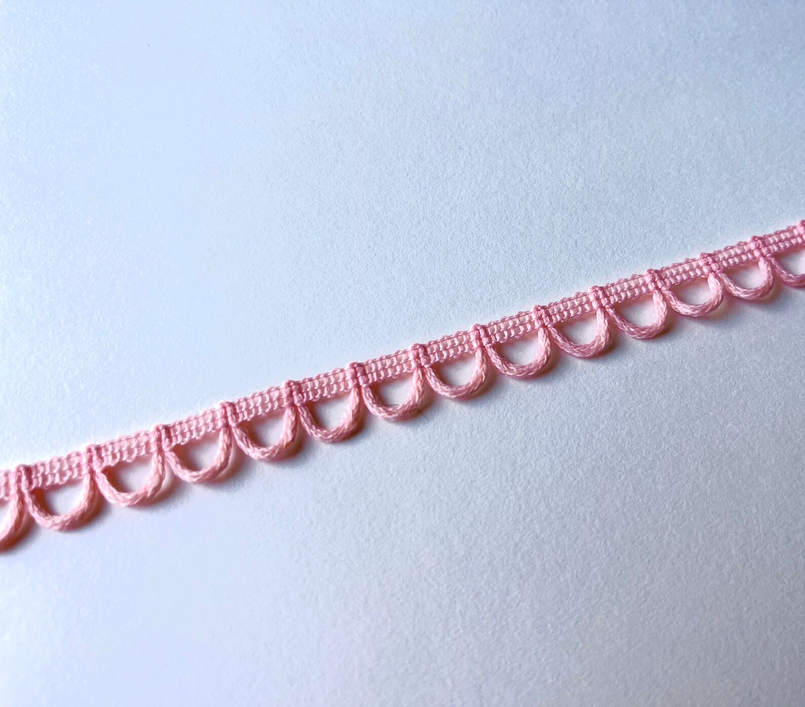 1 YARD Peach Light Pink Coral Cotton Loop Trim Scallop - Etsy
