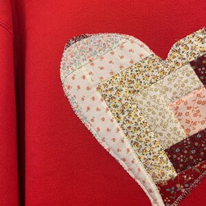 Red Patchwork Heart Valentine Sweatshirt - Etsy