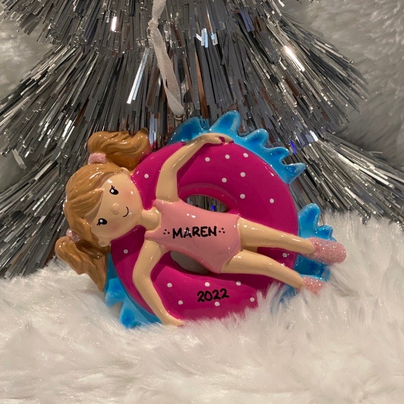 Personalized Girl on Inner Tube Christmas Ornament - Etsy