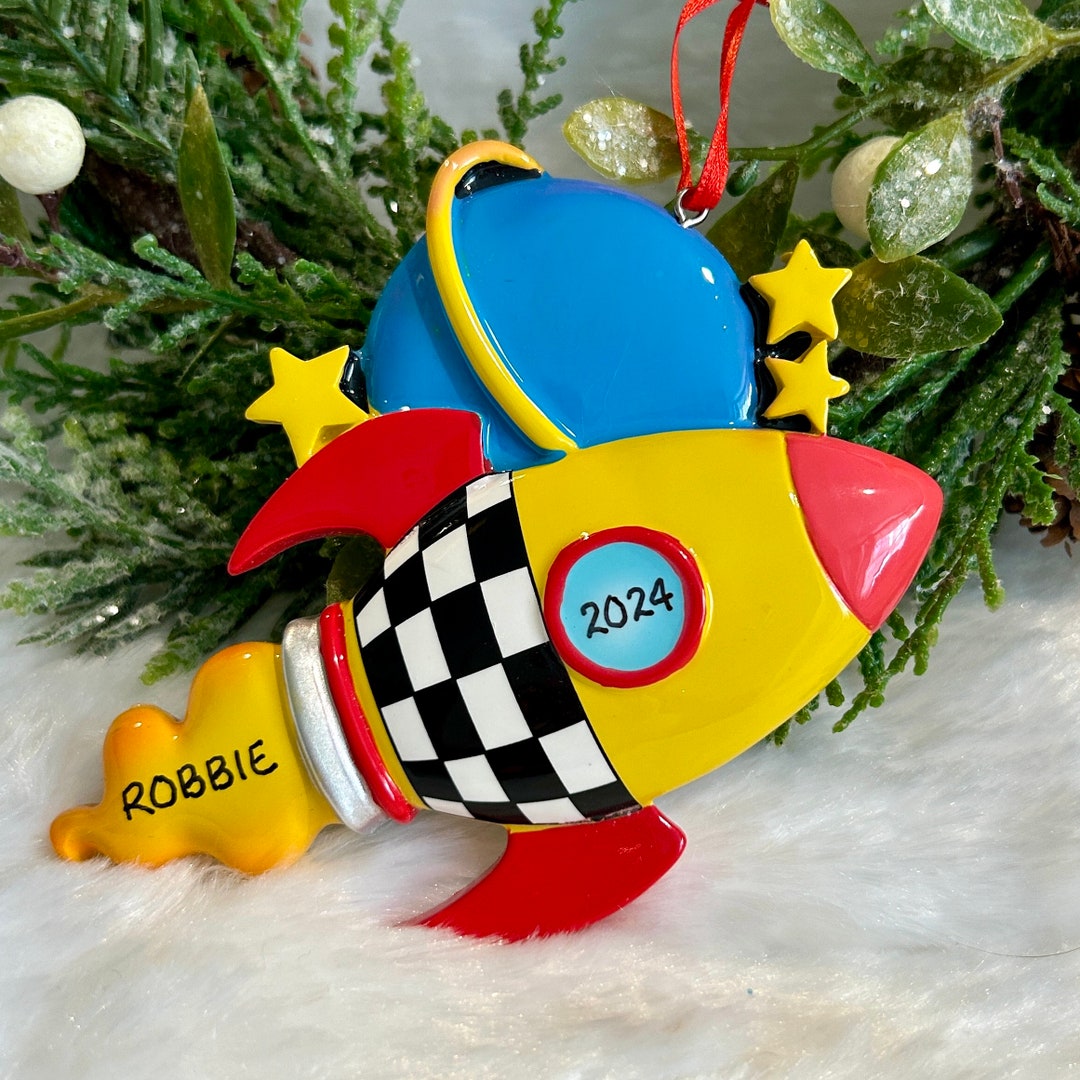 Personalized Rocket Ship Christmas Ornament - Etsy