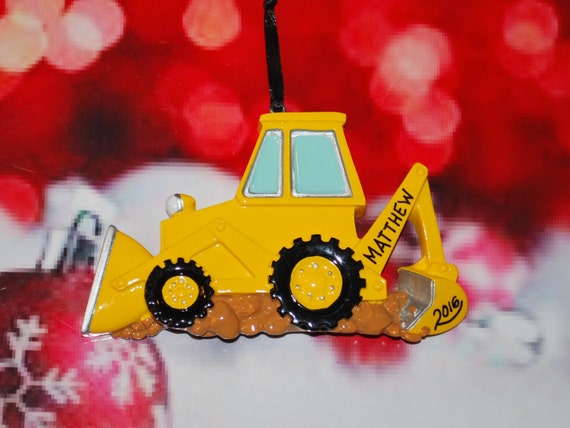 Personalized Construction Backhoe Christmas Ornament | Etsy