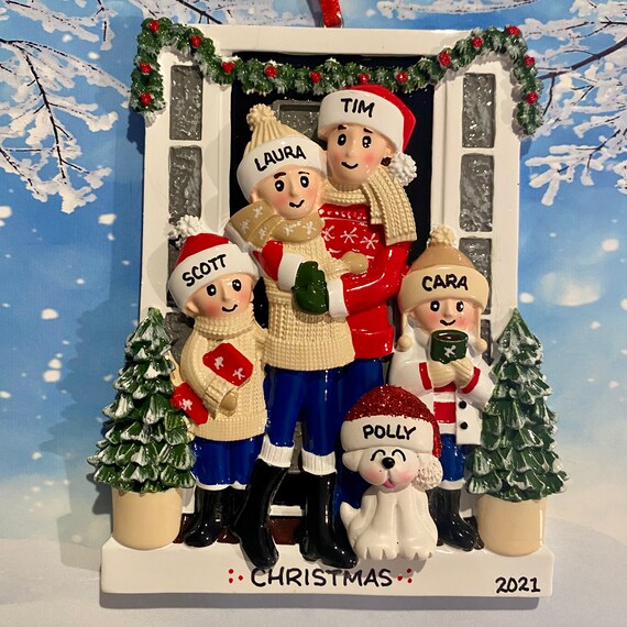 Personalized Farmhouse Family of 4 Christmas Ornament With | Etsy