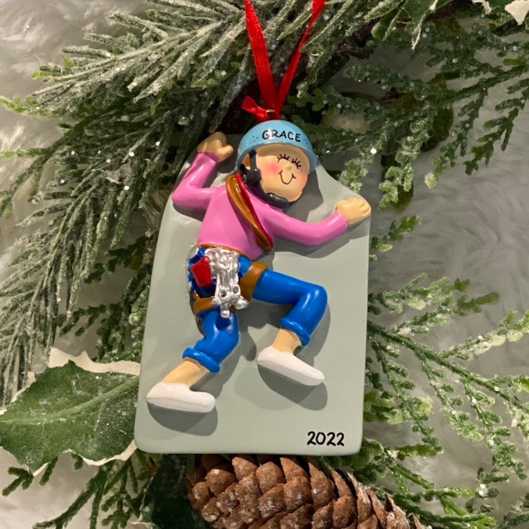 Personalized Girl Rock Climbing Christmas Ornament - Etsy