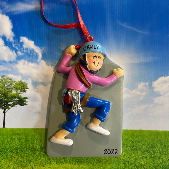 Personalized Girl Rock Climbing Christmas Ornament - Etsy