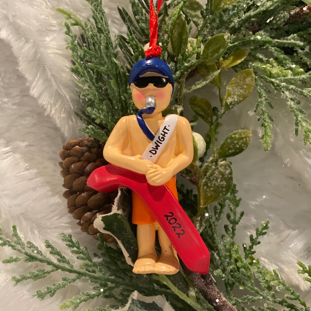Personalized Male Boy Lifeguard Christmas Ornament - Etsy