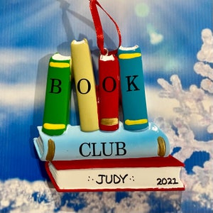 Personalized Book Club Christmas Ornament - Etsy