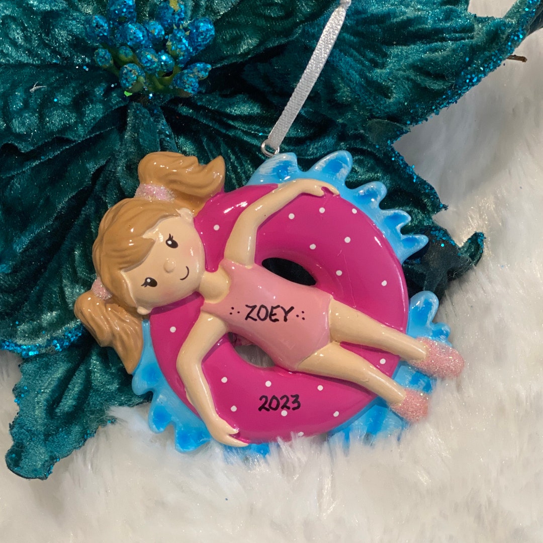 Personalized Girl on Inner Tube Christmas Ornament - Etsy