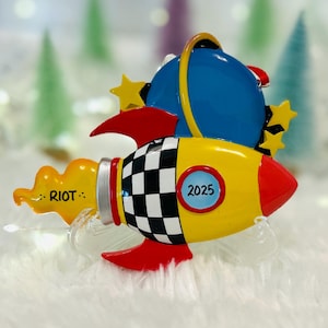 Personalized Rocket Ship Christmas Ornament - Etsy