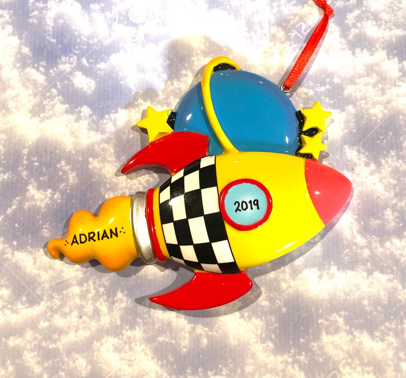 Personalized Rocket Ship Christmas Ornament - Etsy
