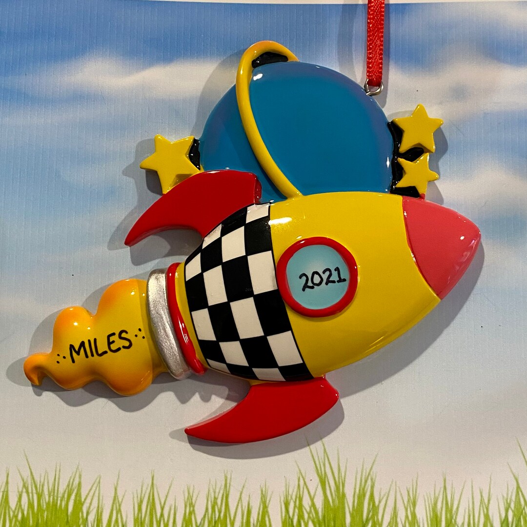 Personalized Rocket Ship Christmas Ornament - Etsy