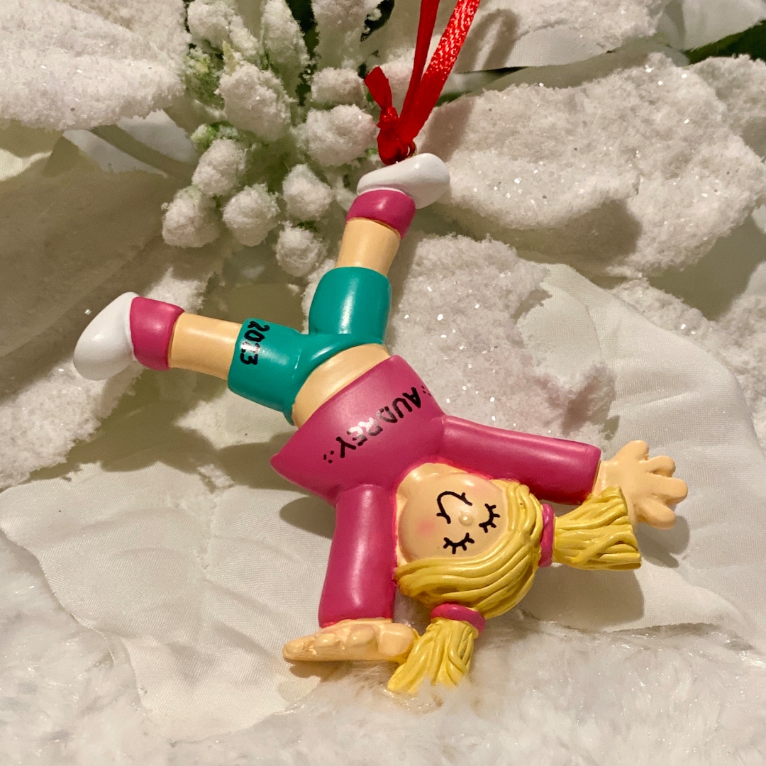 Personalized Blonde Girl Tumbling Christmas Ornament - Etsy