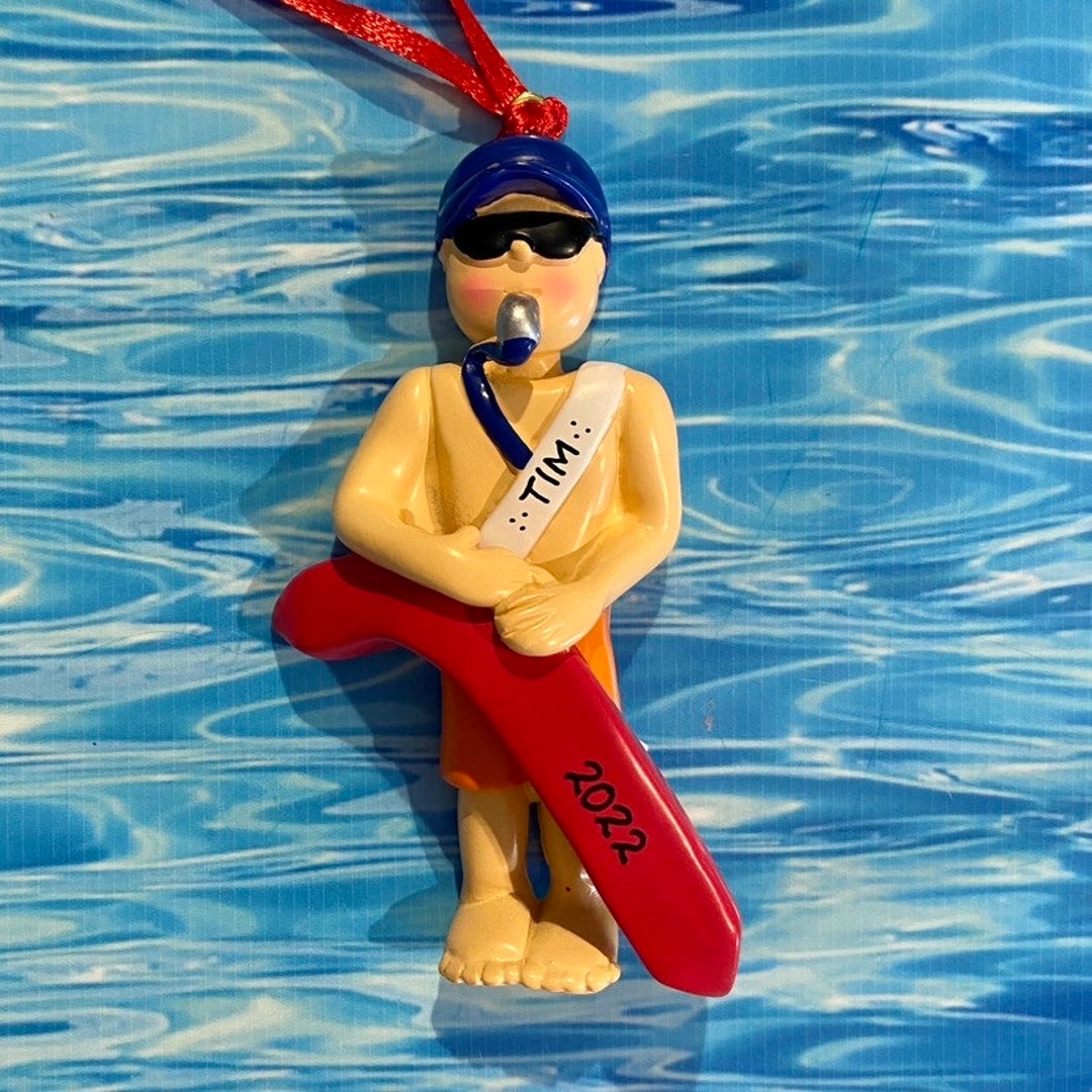 Personalized Male Boy Lifeguard Christmas Ornament - Etsy