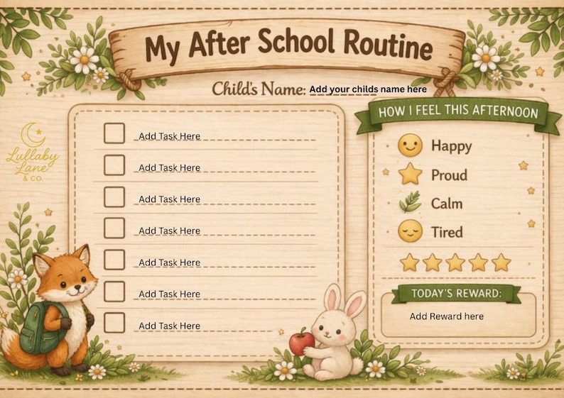 Editable Kids Routine Chart Bundle | Morning, Bedtime, After School ...