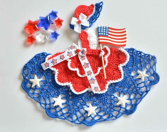 Patriotic / American Crinoline Lady Hand Crochet Doily - Etsy