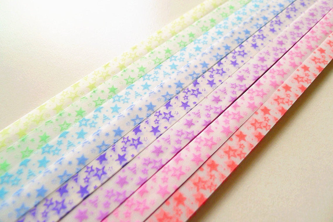 10 Colors Starry Night Vellum Glow in the Dark Origami Lucky Star Paper ...