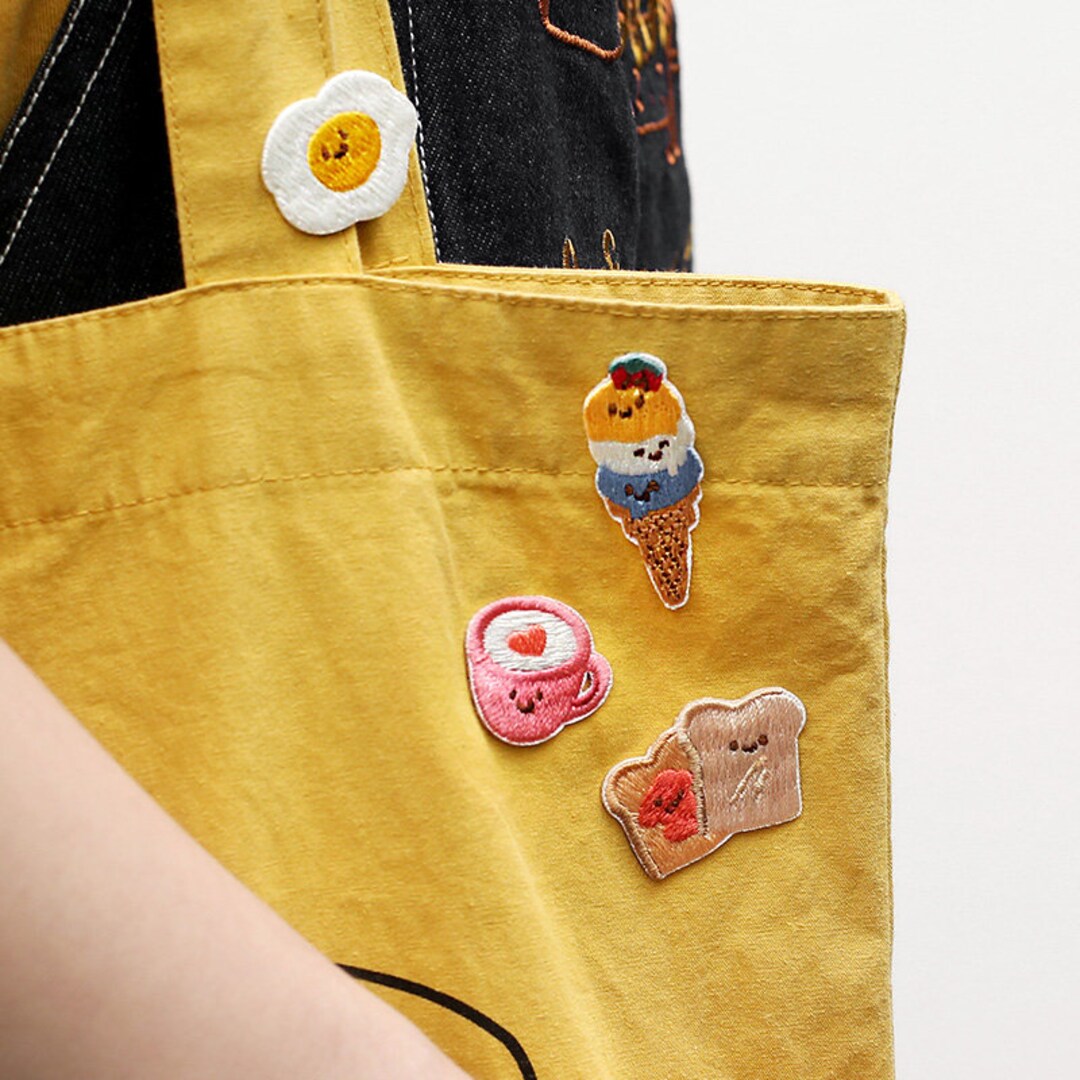 Food Embroidered Patches Ice Cream Cone Toast Tea Fired Egg Self ...
