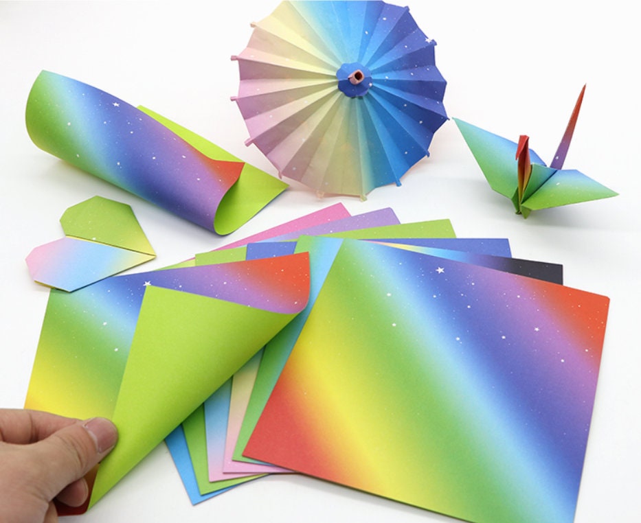 58 Sheets Gradient Origami Square Paper Pack for Origami Paper | Etsy