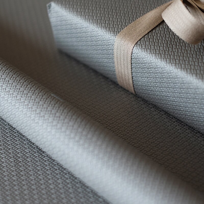 Grey Embossed Wrapping Paper Birthday Gift Wrap Solid Coloured Wrapping ...