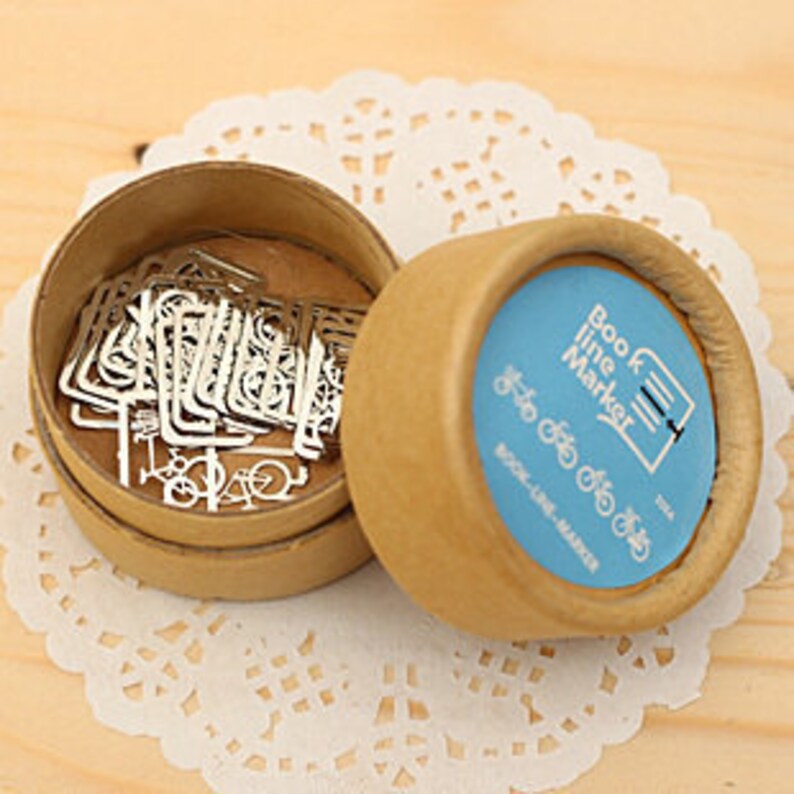 Bicycle Paper Clips Bookmark Set Metal Cartoon Bookmark Line - Etsy