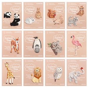 Cute Animal Embroidered Patches Kuola Zebra Iron on Patch Applique Shoes Backpack Decorating ...