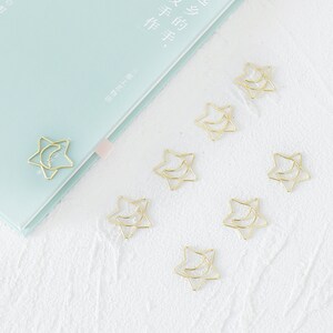 Star and Moon Paper Clips Bookmark Set Metal Cartoon Bookmark Line ...