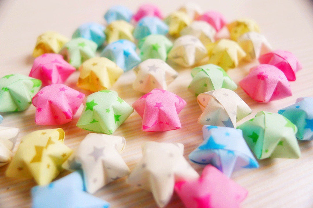 Cute Starry Night Origami Lucky Stars - Mixed Color Wishing Stars Party ...