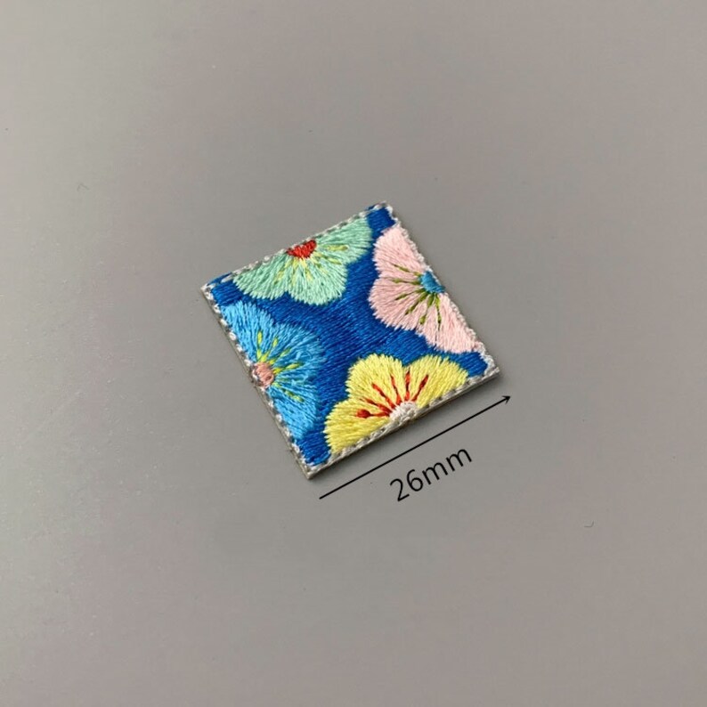 Chinese Flower Embroidered Patches Square Circular Triangle | Etsy