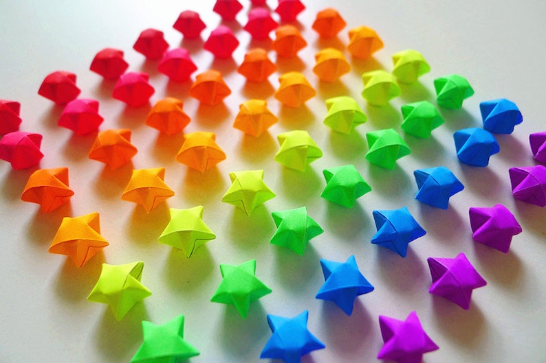 Bright Color Rainbow Origami Lucky Stars Wishing Stars/home | Etsy