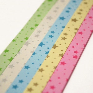 Origami Lucky Star Paper Strips Star on Star DIY - Pack of 90 Strips - Etsy