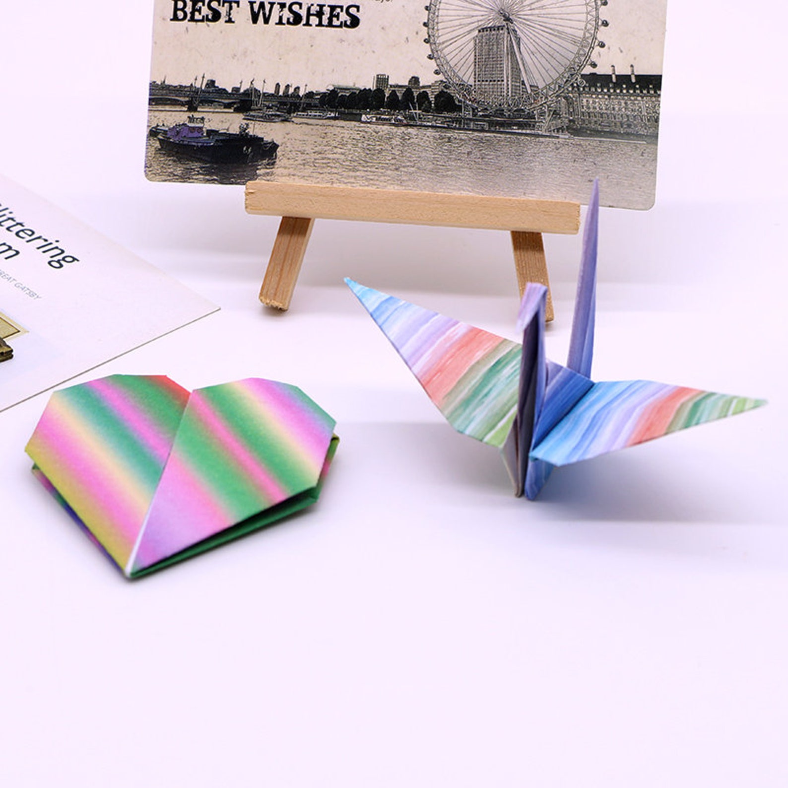 48 Sheets Gradient Striped Origami Square Paper Pack for - Etsy