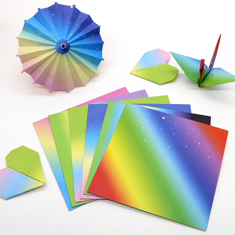 58 Sheets Gradient Origami Square Paper Pack for Origami Paper | Etsy