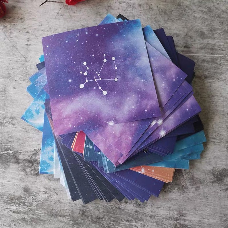 200 Sheets Watercolor Galaxy Origami Square Paper Pack for Origami ...