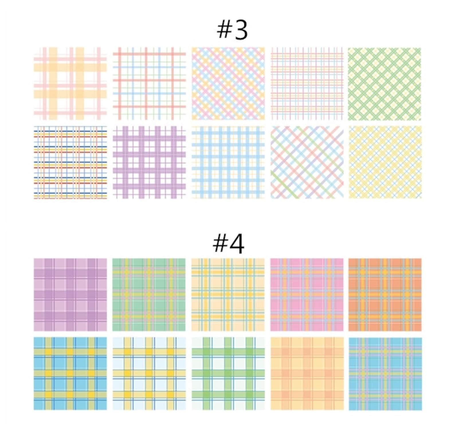 200 Sheets Pastel Checks Scrapbook Origami Square Paper Pack for Craft ...